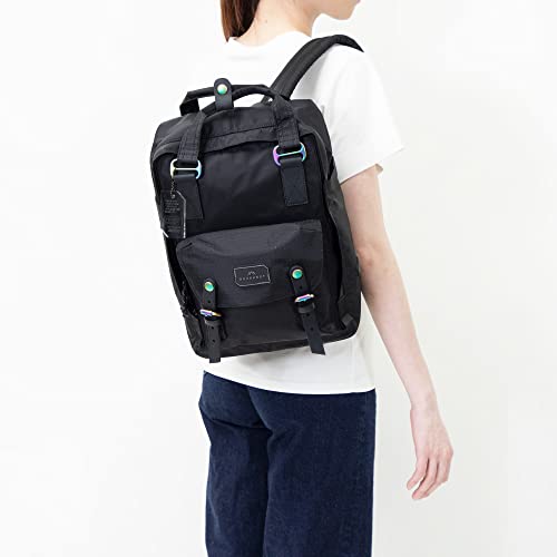 Doughnut Macaroon Gamescape Series 16L Travel School Ladies College Girls Lightweight Commuter Casual Daypacks Bag Backpack (Black)