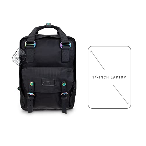 Doughnut Macaroon Gamescape Series 16L Travel School Ladies College Girls Lightweight Commuter Casual Daypacks Bag Backpack (Black)