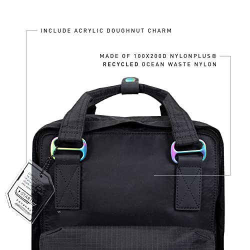 Doughnut Macaroon Gamescape Series 16L Travel School Ladies College Girls Lightweight Commuter Casual Daypacks Bag Backpack (Black)