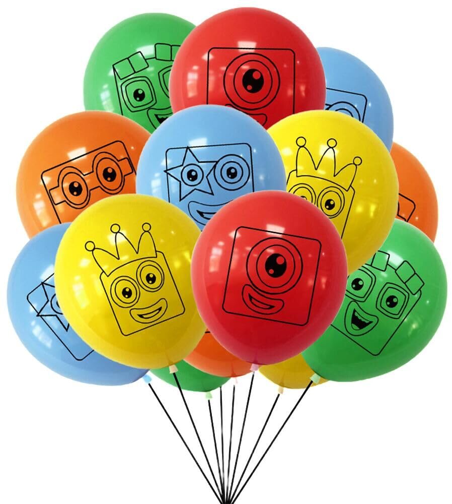 number birthday party supplies balloon cake topper blocks plates fork spoon birthday decoration for kids