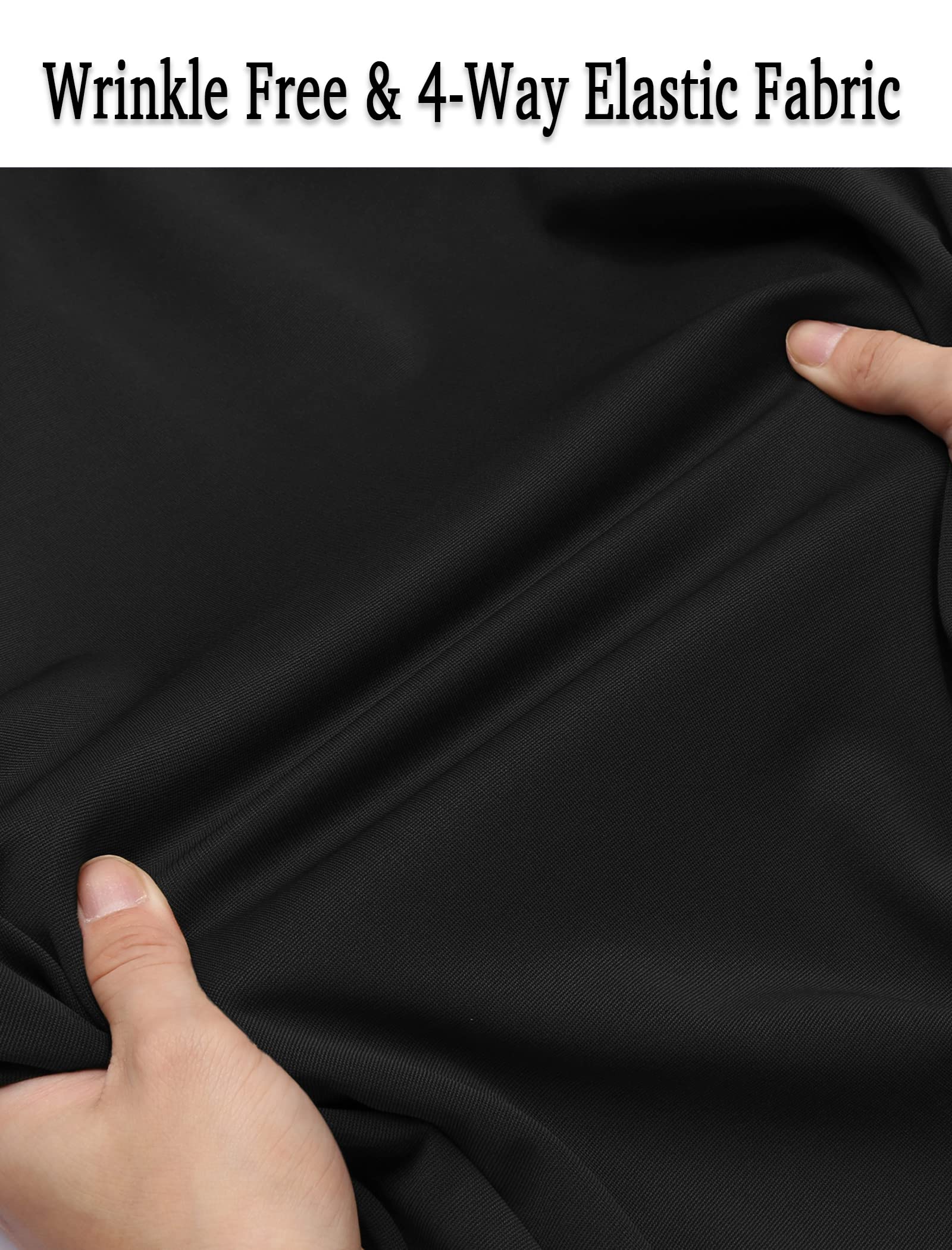 COOFANDY Men's Long Sleeve Dress Shirt Casual Button Down Shirts Wrinkle Free Untucked Shirt Black