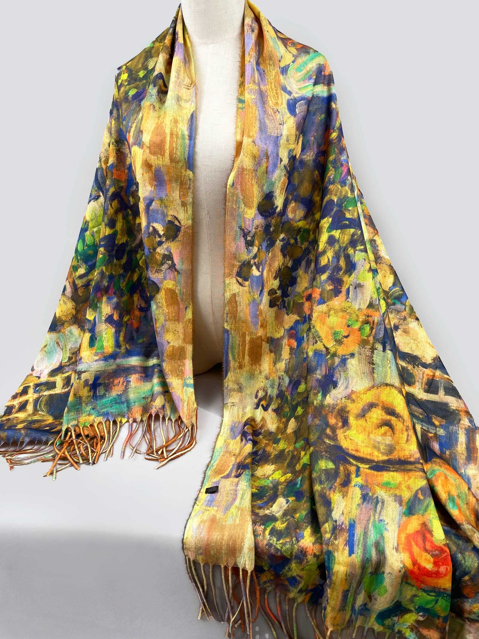 VENVSBEE Van Gogh Scarves Art Scarf for Women Best Gift Reversible Soft Cashmere Feel Shawl Wrap Doubleside Pashmina in Gift Box-01 Sunflower