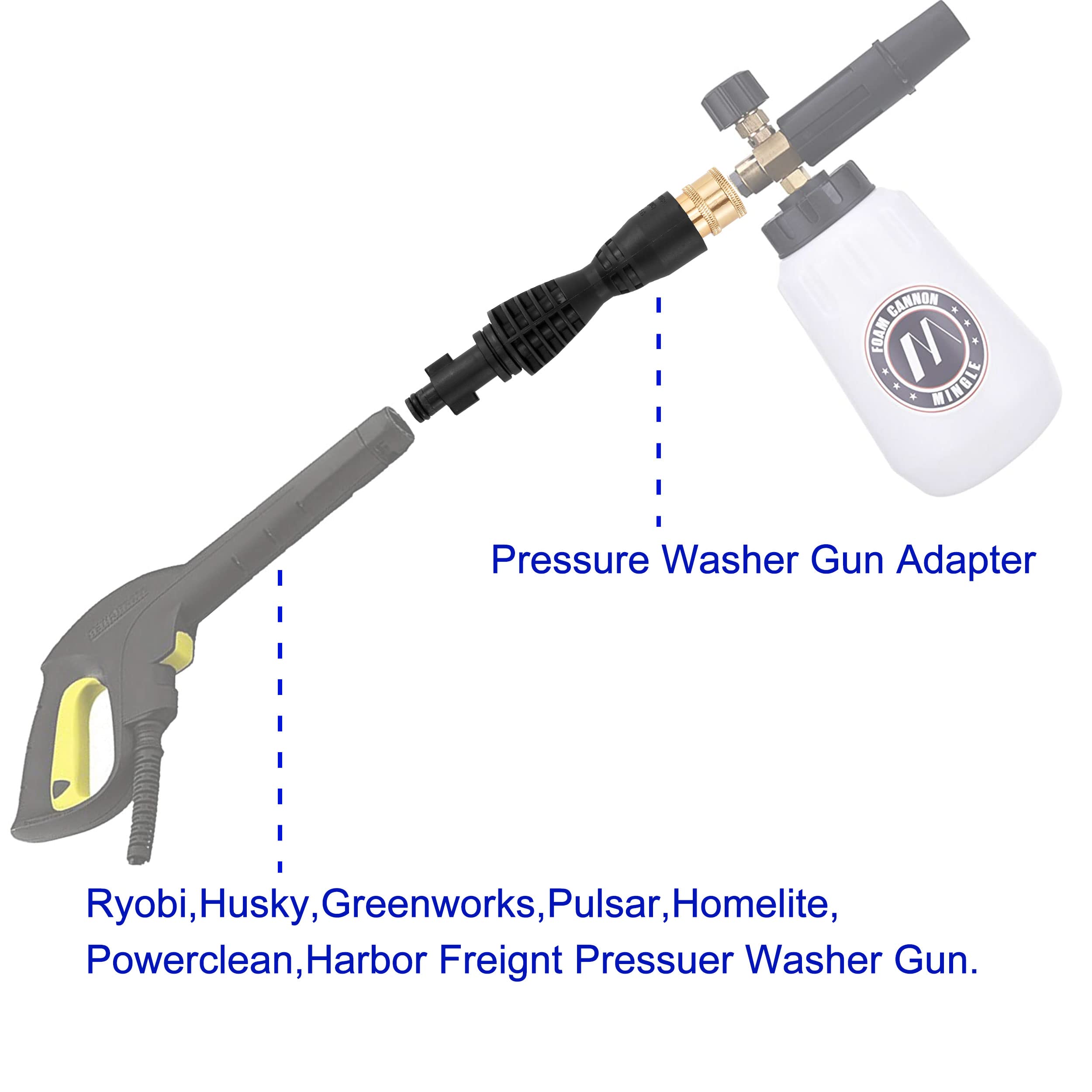 M MINGLE Pressure Washer Extension Wand, Foam Cannon Compatible with Portland Husky and Ryobi Pressure Washer