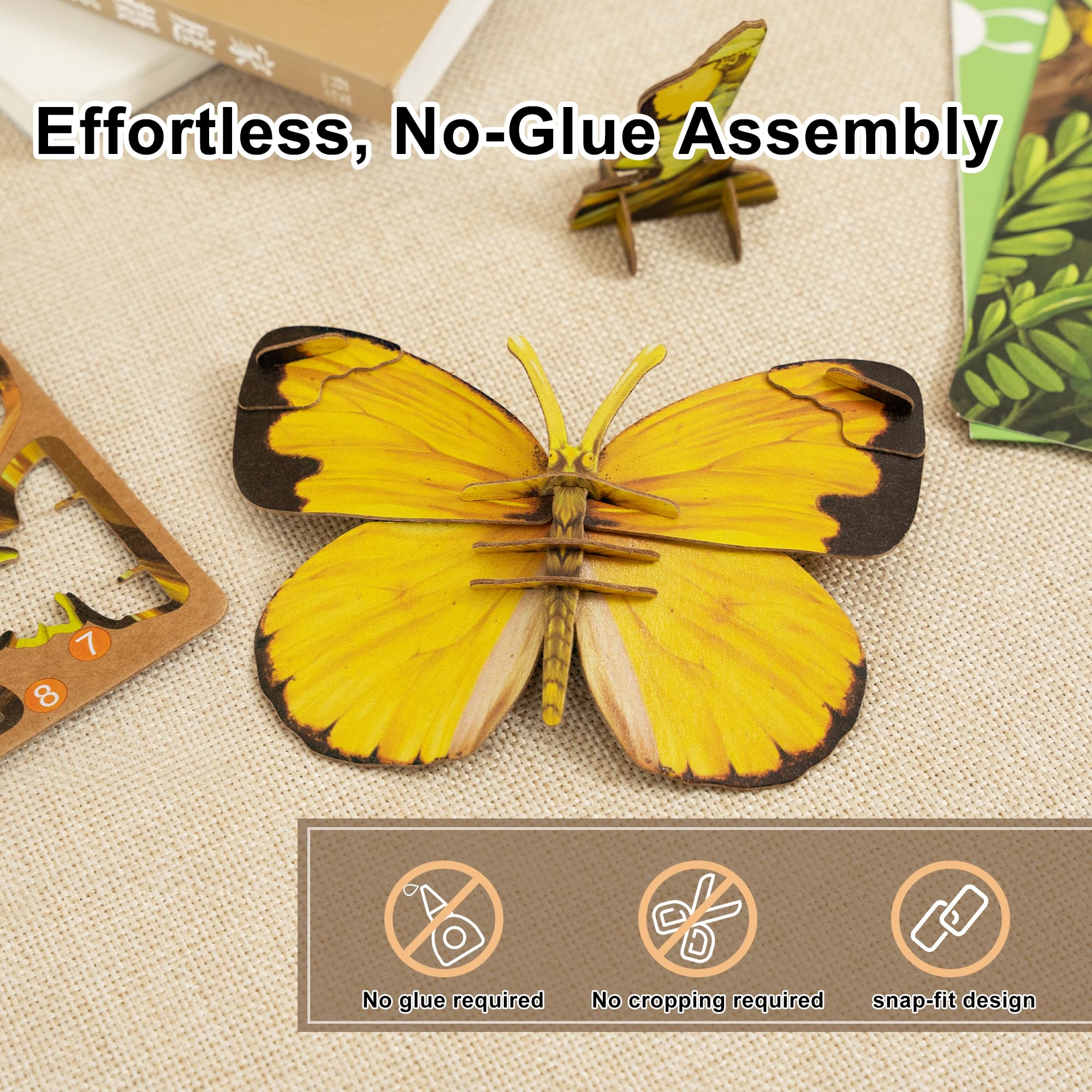 MAKEBUG 3D Puzzles Eco-Friendly Paper Puzzle for Kids Teenager Crafts Bugs Common Grass Yellow