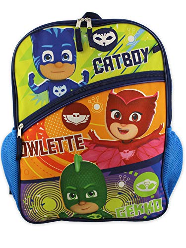 PJ Masks Boys Girls 5 piece 16 Inch Backpack Lunch Bag and Snack Bag School Set (One Size, Blue/Multi)