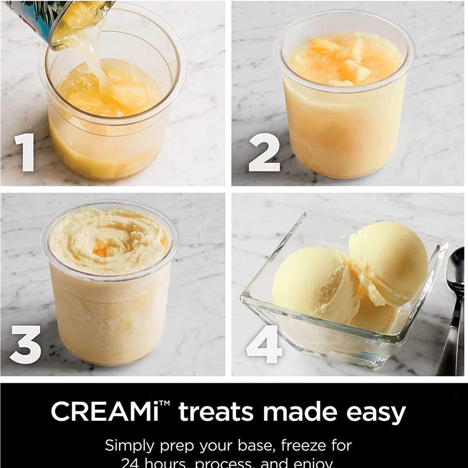 Creami Containers, for Ninja Creami Pints 4 Pack, Pint Containers Reusable,Leaf-Proof Compatible NC301 NC300 NC299AMZ Series Ice Cream Maker