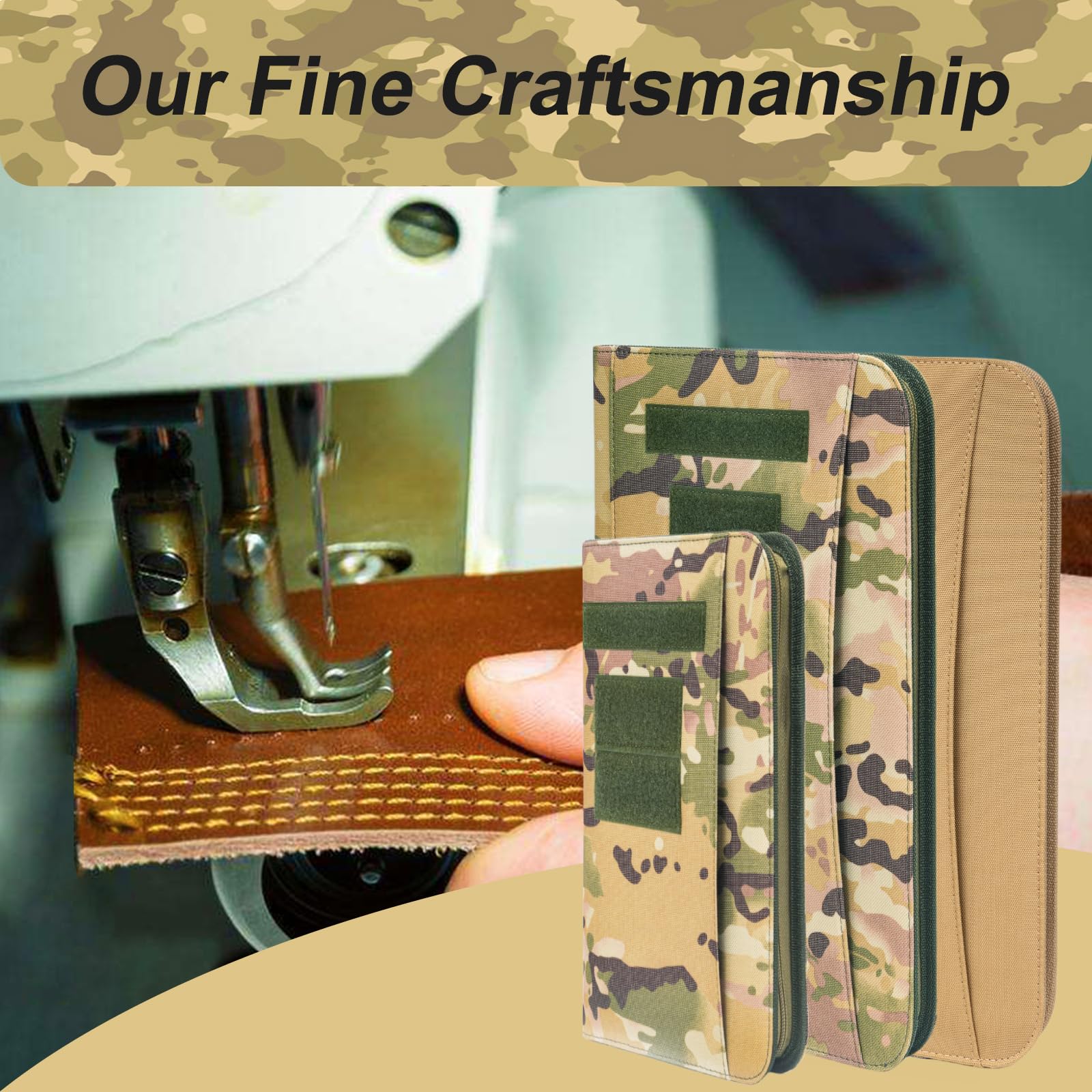 Army OCP Military Notebook Binder with Zippered Padfolio Organizer and Tactical Notebook Cover for A4 Folder, Large OCP Binder Planner for Men - Tactical Binder Organizer Military Binder (A4(Multi))