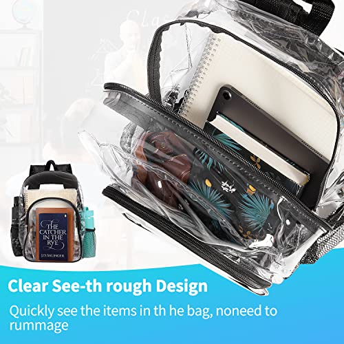Aabicku Clear backpack,clear bookbags, clear backpack heavy duty,Heavy Duty Transparent Backpack for Security、Sports、Work、Travel、Stadium、airport、College。