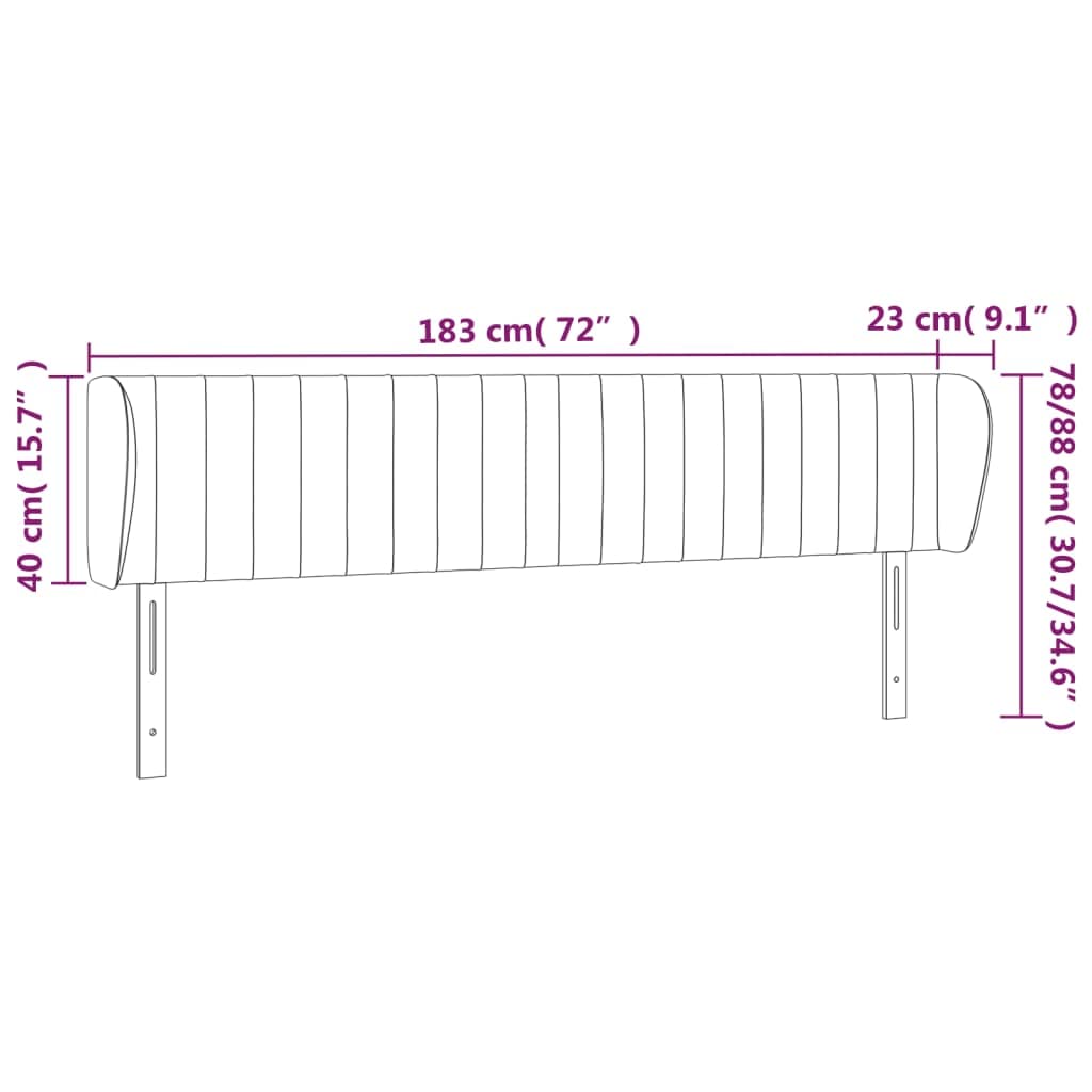 Penau Headboard with Ears Dark Gray 72"x9.1"x30.7"/34.6" Fabric Transform Your Bedroom Aesthetic Classic Design, Modern Comfort