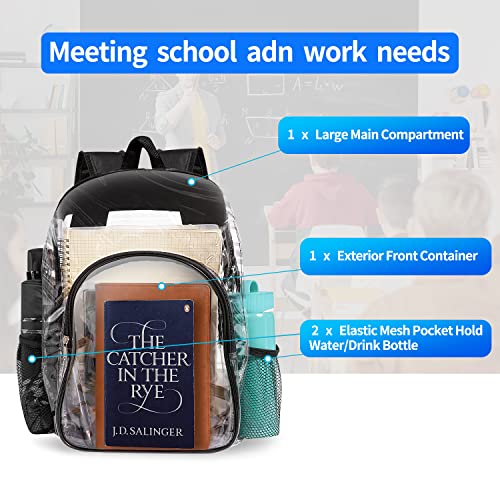 Aabicku Clear backpack,clear bookbags, clear backpack heavy duty,Heavy Duty Transparent Backpack for Security、Sports、Work、Travel、Stadium、airport、College。