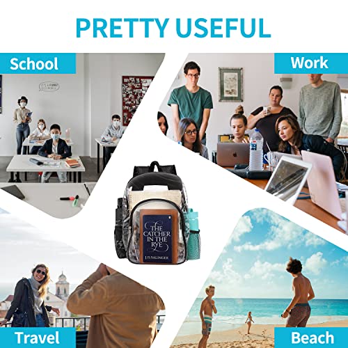 Aabicku Clear backpack,clear bookbags, clear backpack heavy duty,Heavy Duty Transparent Backpack for Security、Sports、Work、Travel、Stadium、airport、College。