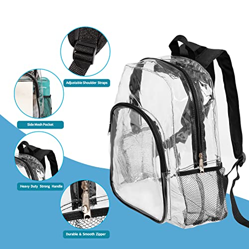 Aabicku Clear backpack,clear bookbags, clear backpack heavy duty,Heavy Duty Transparent Backpack for Security、Sports、Work、Travel、Stadium、airport、College。