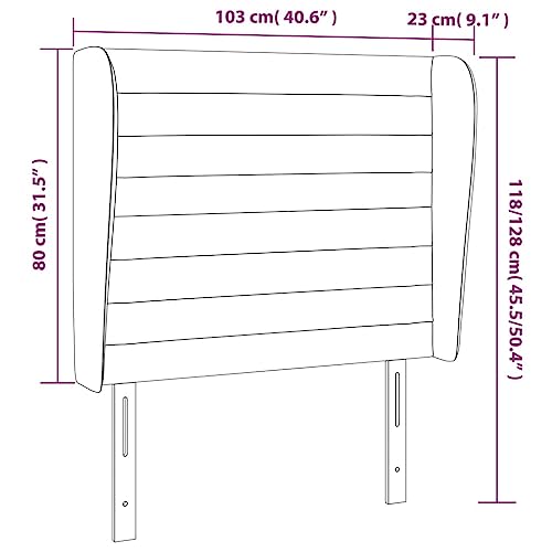 Penau Headboard with Ears Light Gray 40.6"x9.1"x46.5"/50.4" Fabric Modern Comfort for Your Bedroom Enhance Your Sleep Space
