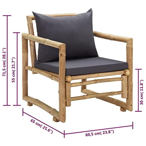 Patio Chairs with Cushions 2 pcs Bamboo Chairs Built for Outdoor Living Perfect Spot for Your Sunset