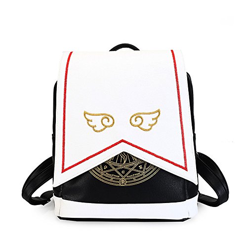 Smilovely Girl Magic Circle Cute Lolita Anime Cardcaptor Sakura Cosplay Backpack free size White