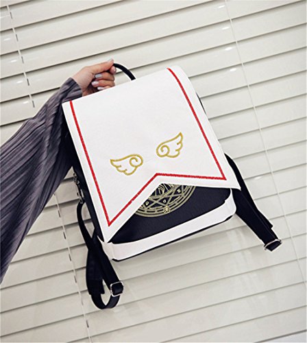 Smilovely Girl Magic Circle Cute Lolita Anime Cardcaptor Sakura Cosplay Backpack free size White