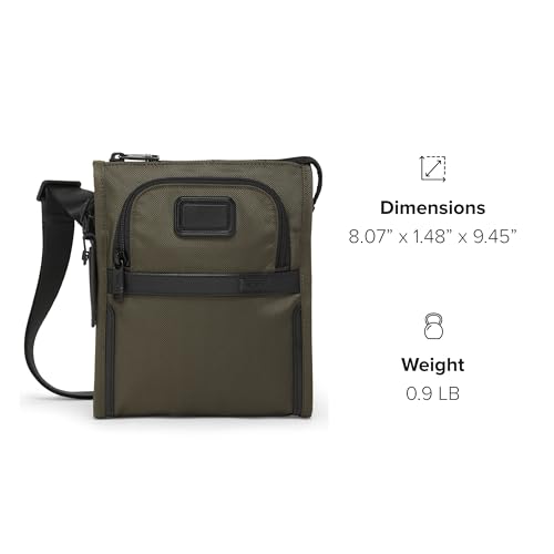 TUMI Alpha Pocket Bag - Women's & Men's Everyday Crossbody Bag - Includes Adjustable Shoulder Strap - For Business & Travel - Olive Night