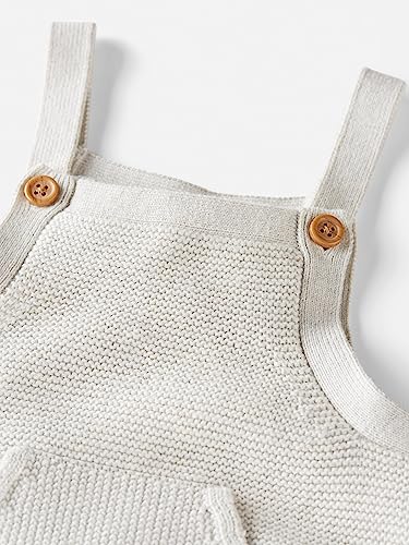 little planet by carter's unisex-baby Organic Cotton Sweater Knit Overalls, Subtle Grey Heather, 18 Months