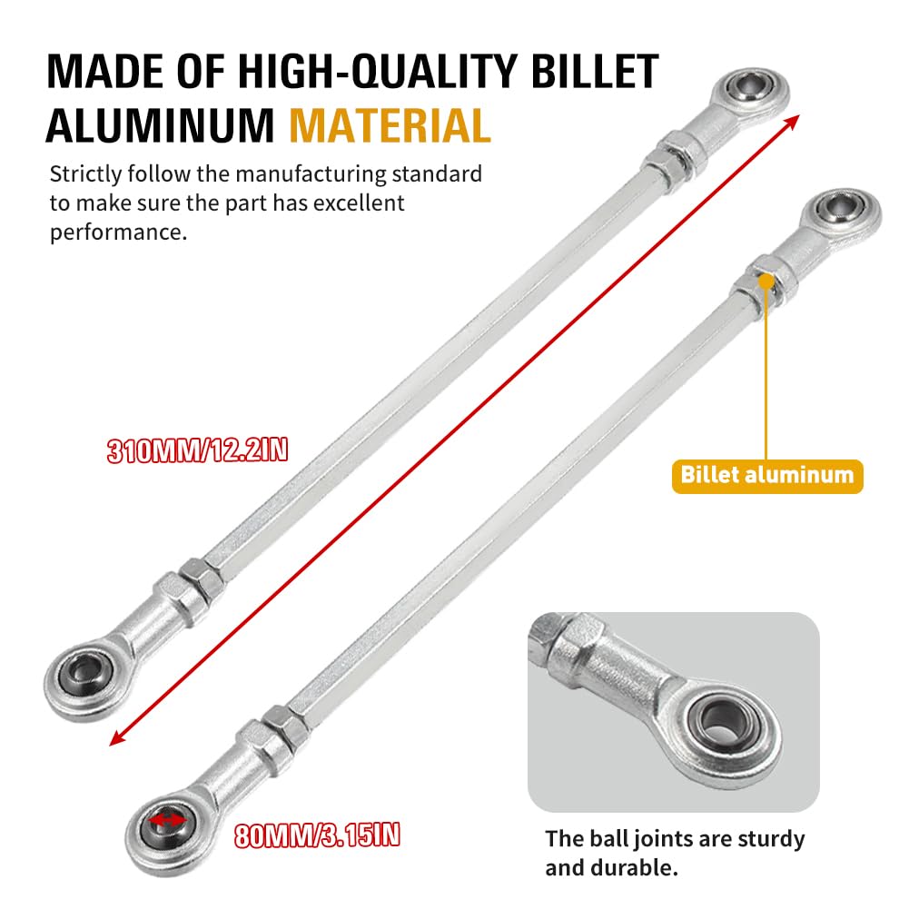 GZYF 310mm Steering Tie Rod kit Ball Joint M8 Ball Joiner Bolt Tie Rod for 50cc 70cc 90cc 110cc 125cc 200cc 250cc Quad Dirt Bike ATV Go Kart, 1PC