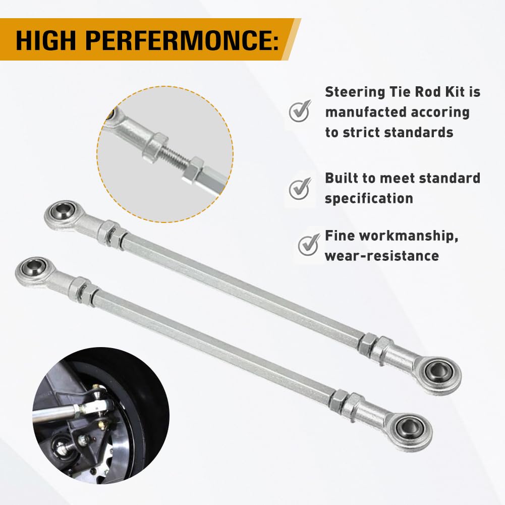 GZYF 310mm Steering Tie Rod kit Ball Joint M8 Ball Joiner Bolt Tie Rod for 50cc 70cc 90cc 110cc 125cc 200cc 250cc Quad Dirt Bike ATV Go Kart, 1PC