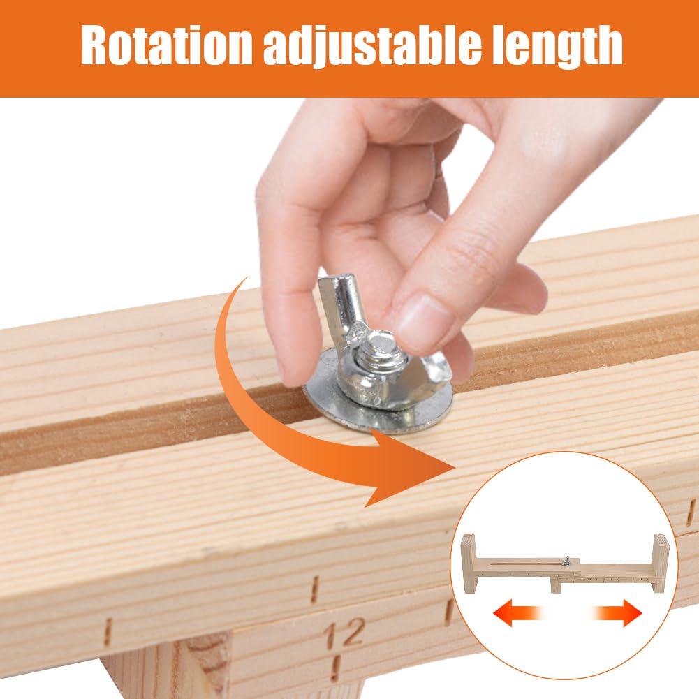 CALIDAKA Jig Bracelet Maker with 4 Pcs Clips, Wood Jig Bracelet Maker U Shape Clear Scale Bracelet, DIY Hand Knitting Bracelet Jig Bracelet Braiding Tool for DIY Crafting Weaving(A)