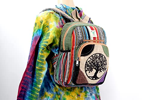 Unique Design100% Himalaya Hemp Backpack Small Backpack Hippie Backpack Festival Backpack Hiking and Tablet Backpack FAIR TRADE Handmade with Love.