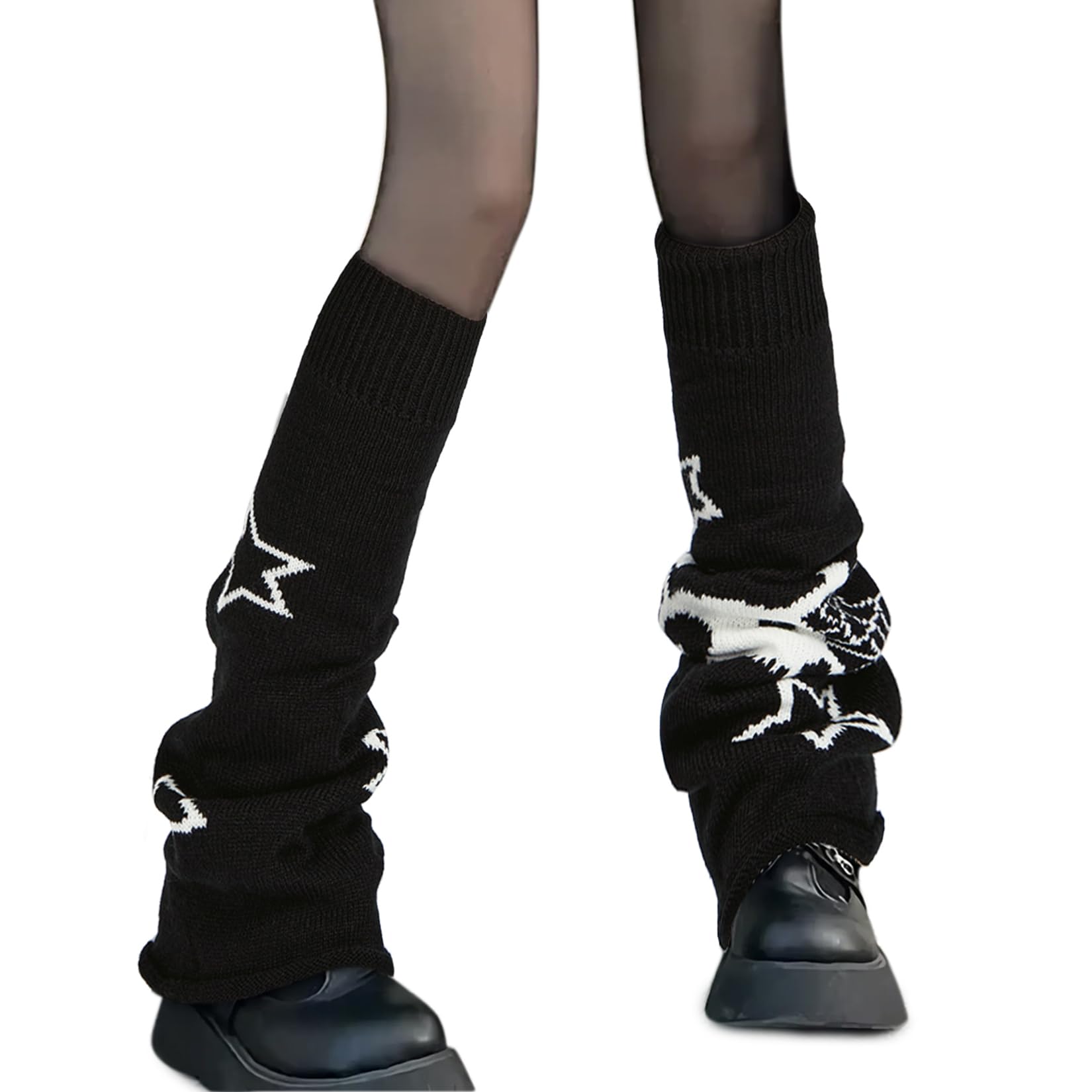 Leg Warmers for Women Girls Kawaii Y2K Leg Warmers Cutecore Gyaru Leg Warmers Goth Lolita Accessories Skull AB One Size