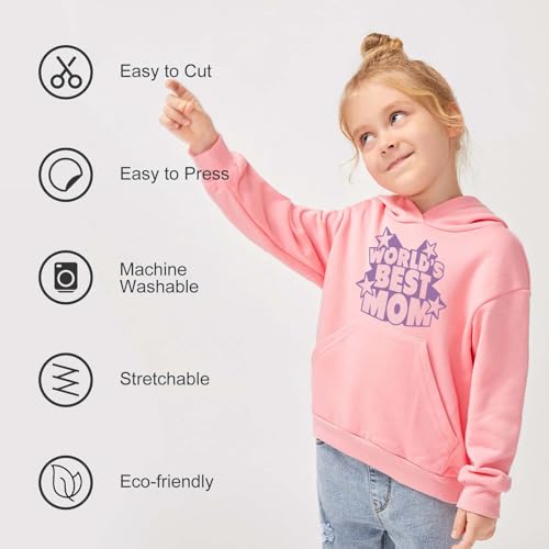 HTVRONT HTV Heat Transfer Vinyl Bundle: 20 Pack 12" x 10" Light Purple Iron on Vinyl for T-Shirt, Light Purple Heat Transfer Vinyl for Cricut, Silhouette Cameo or Heat Press Machine
