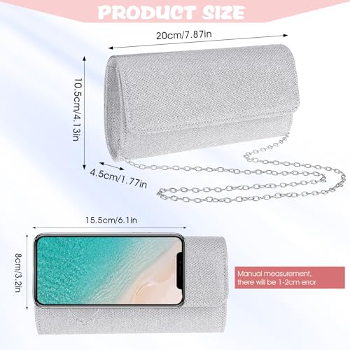 Women's Evening Bag Clutch Purses Sparkling Party Handbag Bling Wedding Bag with Chain for Ladies for Prom Cocktail Party Wedding Engagement