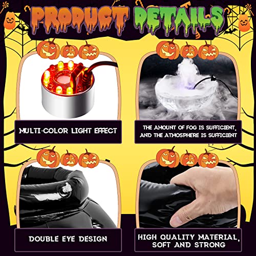 CHENGU Halloween Mist Maker Fogger Led Witch Cauldron Fog Maker Black Plastic Cauldron Colourful Water Fountain Pond Mist Machine Halloween Cauldron Decorations for Halloween Party Gift Decor (4)