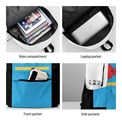Cartoon Anime Backpack,3d Print Laptop Bag Large Casual Daypack Waterproof Backpacks For Travel Large Capacity Backpack,17 Inch (Blue)