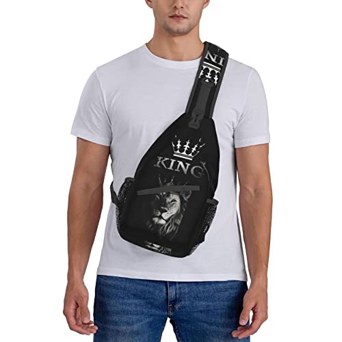 Gelxicu King Sling Bag Men Crossbody Bag Boys Shoulder Backpack Casual Chest Daypack Cool Bag