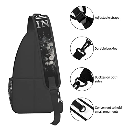Gelxicu King Sling Bag Men Crossbody Bag Boys Shoulder Backpack Casual Chest Daypack Cool Bag