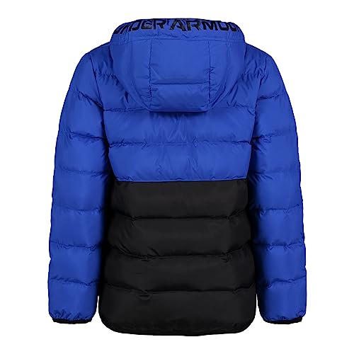 Under Armour Boys Pronto Colorblock Puffer Jacket, Mid-Weight Zip-Up Coat, Wind & Water Repellent, Team Royal Colorblock