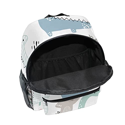 OREZI Childish Dinosaur toddler Backpack with Chest Clip,Kid's Backpack Schoolbag Preschool Bag Travel Bacpack for Little Boy Girl