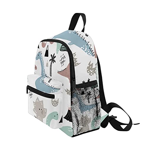 OREZI Childish Dinosaur toddler Backpack with Chest Clip,Kid's Backpack Schoolbag Preschool Bag Travel Bacpack for Little Boy Girl