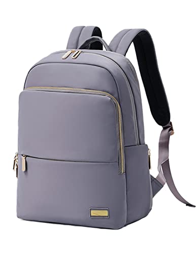 Lucien Hanna Laptop Backpack Purse for Women, Stylish Casual Travel Daypack Business Commute Backpack 14 Inch Laptop Backpack for Work, School, Travel, College, Business Trip, Purplish Grey