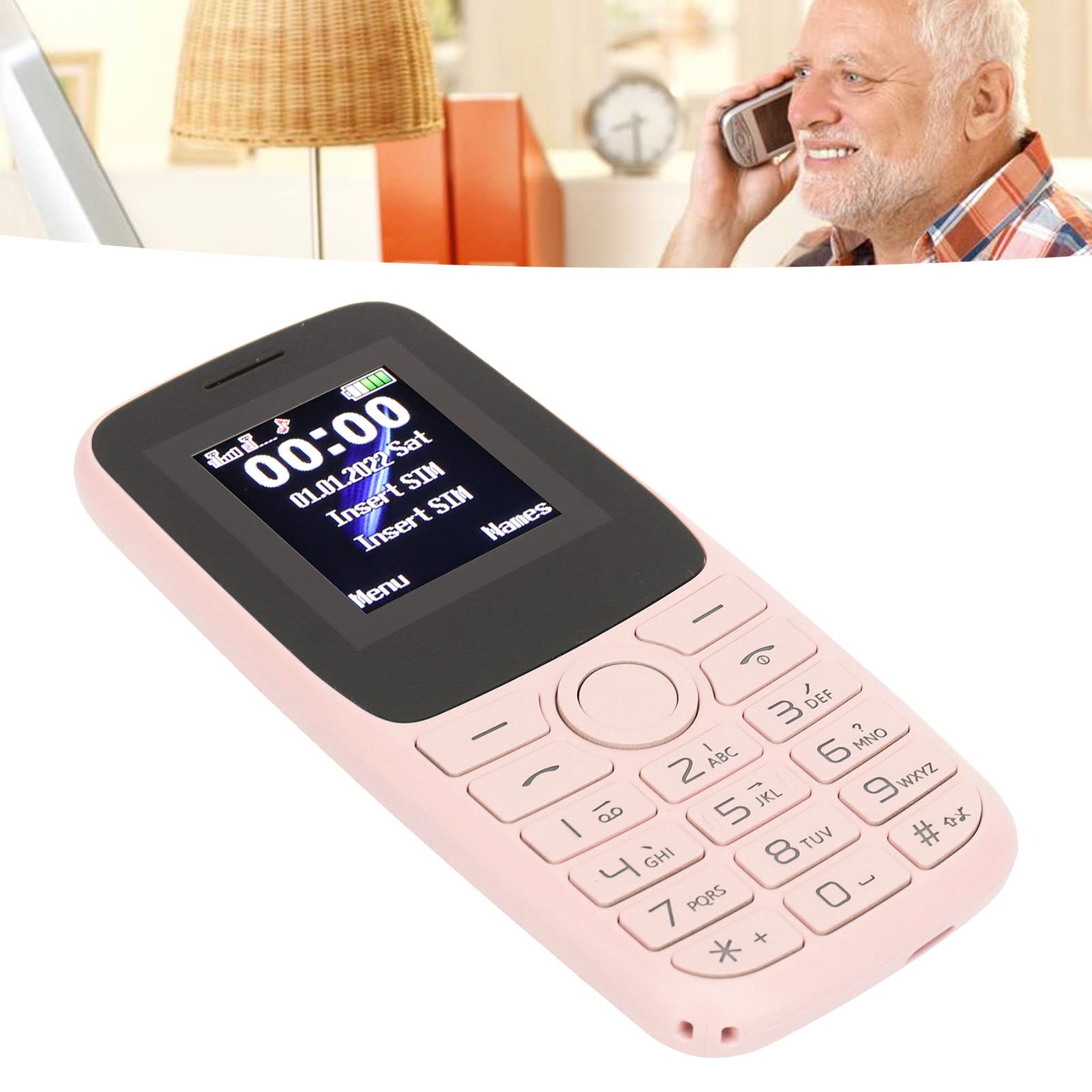 Dpofirs Senior Cell Phone Without Contract 2.4 Inch with Large Buttons Senior Cell Phone Large Font Comfort Phone with Unlocked Cell Phone Designed for The Elderly and People