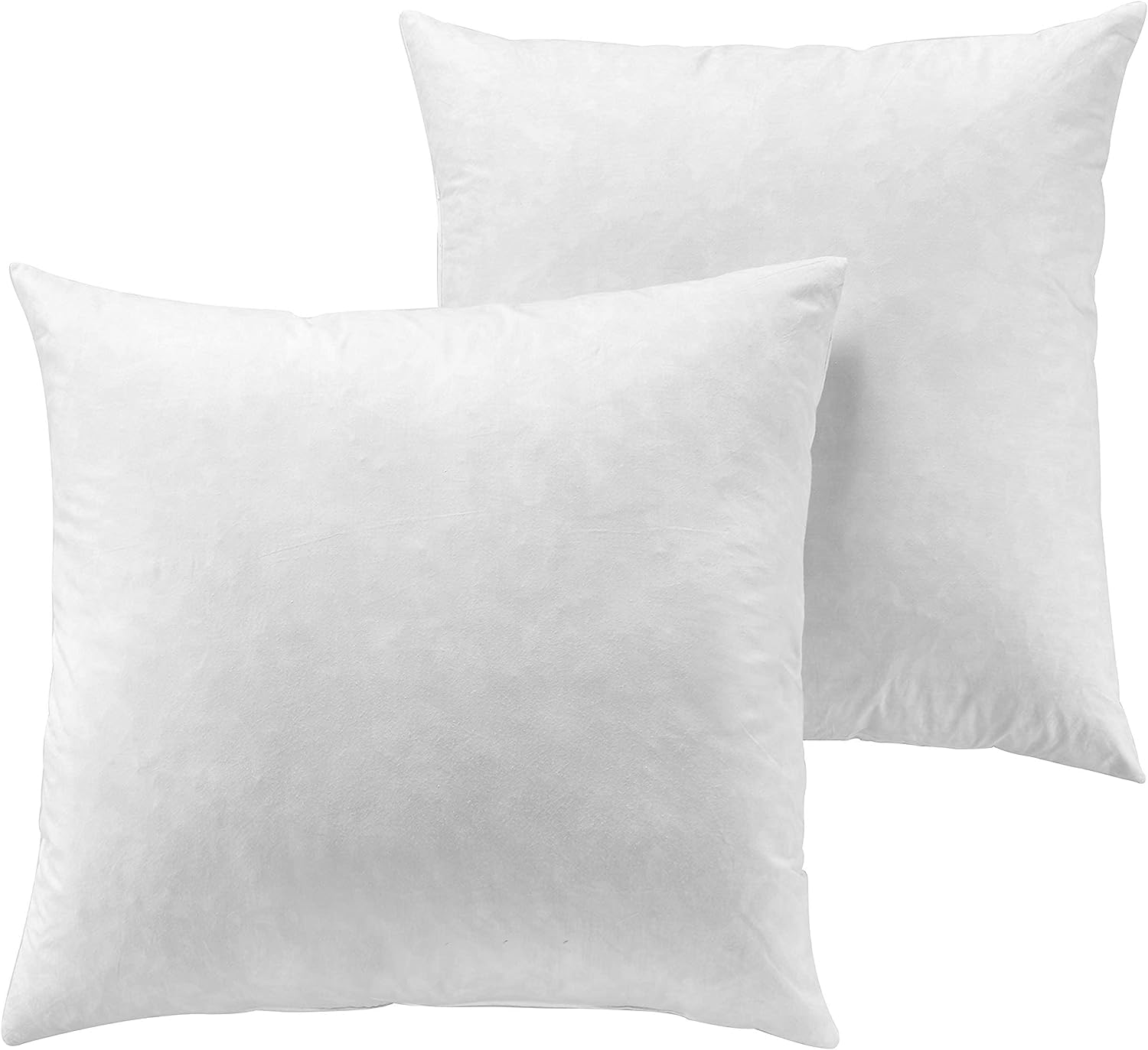 Premium 23x23 Inch Decorative Throw Pillow Inserts - (Pack of 2 White) | Goose Feathers & Duck Down Fill | 100% Cotton Cover | Plush and Breathable | 233 Threads Count