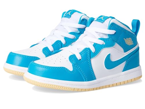 Jordan Baby Boy's 1 Mid (Infant/Toddler) Aquatone/Celestial Gold/White 8 Toddler M