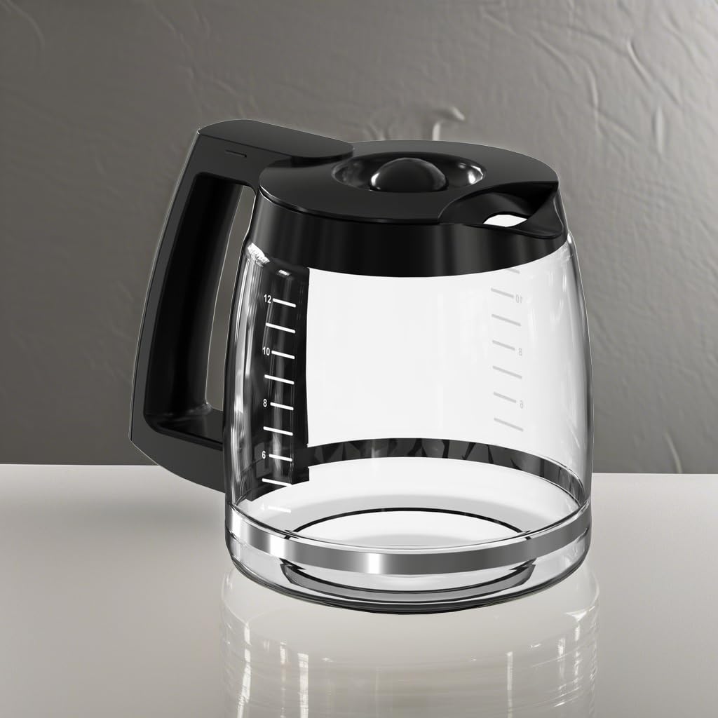 12 Cup Coffee Maker Carafe Replacement Compatible with Cuisinart Coffee Maker DCC-1100BK, DCC-1200, DCC-2650, CHW-12, CHW-12P1, DGB-400, DGB-550BK, DGB-550BK1, DGB-625BC, DGB-700BC, SS-12 and SS-15