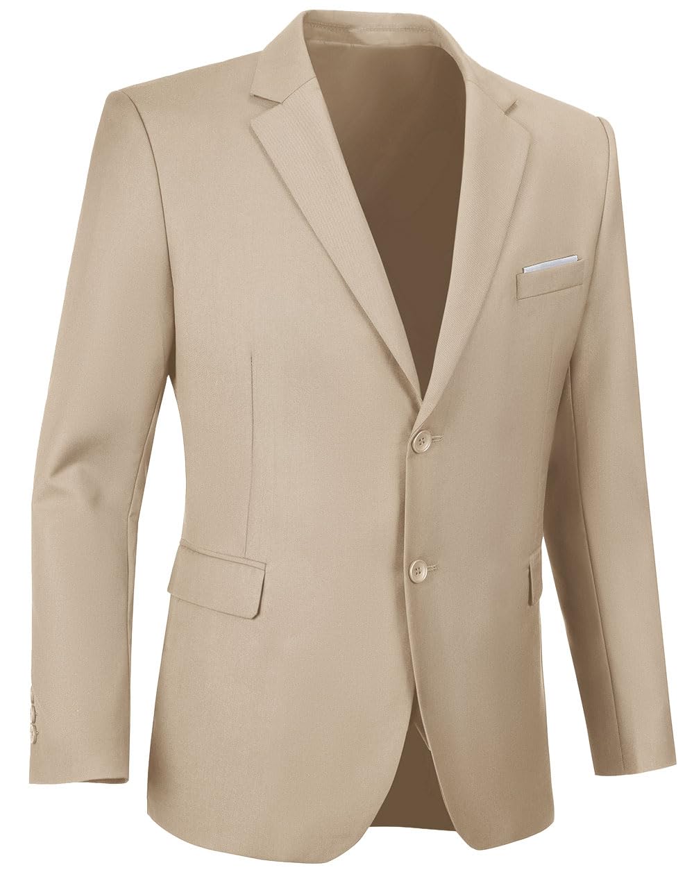 Men's Suit Jacket Casual Sport Coats Lightweight Party Champagne Slim Fit Blazer Groomsmen Coat Two Button Tuxedo Suits L