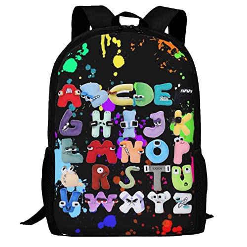 OOIL Alphabet Lore Unisex Cartoon Backpack Travel Bag Teens Game Bag Casual Backpack