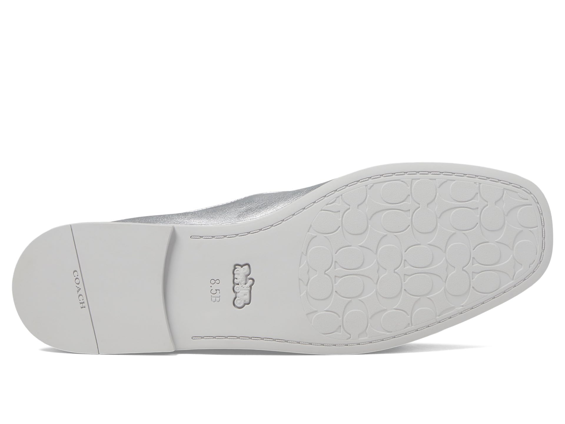 Coach Women's Emilia Mary Jane Flat, Silver, 8.5