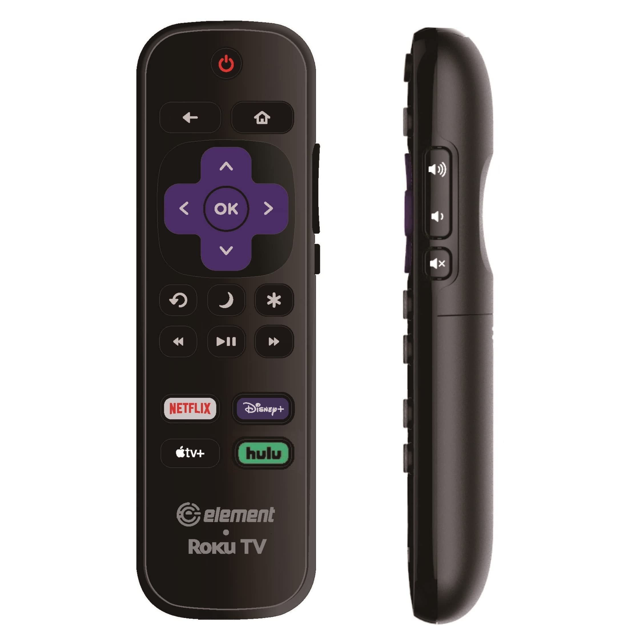 2 Pack - OEM Replacement Remote Control fit for All Element Roku TV Smart 4K Ultra HDTV 【Only Works with Element Roku TV, Not for Roku Stick and Roku Box】 (Netflix/Disney Plus/Apple TV+ / Hulu)