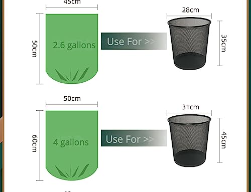 Biodegradable Extra Thick Rubbish Bags, Recyclable and Compostable Bin Liners for Kitchen Bathroom Office Car Pet (Green（2.6 gallon 2 rolls of 60 pcs）)