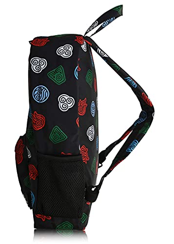 Nickelodeon Avatar the Last Airbender Backpack - Black Avatar the Last Airbender Aang Allover Knapsack