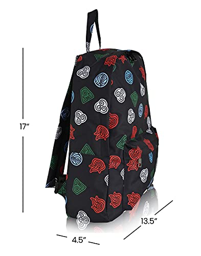Nickelodeon Avatar the Last Airbender Backpack - Black Avatar the Last Airbender Aang Allover Knapsack