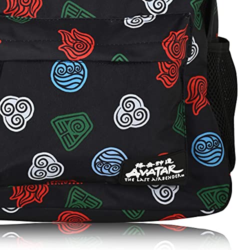 Nickelodeon Avatar the Last Airbender Backpack - Black Avatar the Last Airbender Aang Allover Knapsack