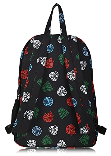 Nickelodeon Avatar the Last Airbender Backpack - Black Avatar the Last Airbender Aang Allover Knapsack